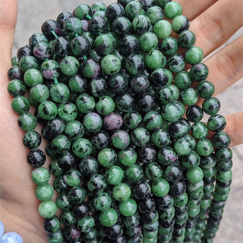 Natural Ruby Zoisite Beads, 4/6/8mm – kokodiy