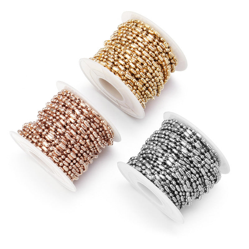 Stainless Steel Alternating Long and Short Bead Chain, MSCH2002 – kokodiy