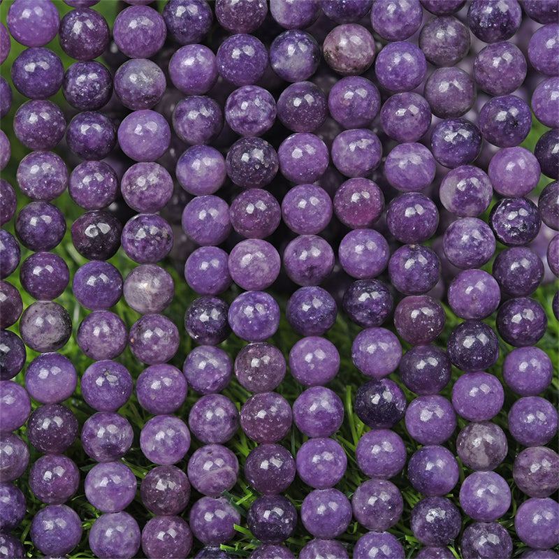 Natural Lepidolite Beads, 8mm, 1 Strand – kokodiy