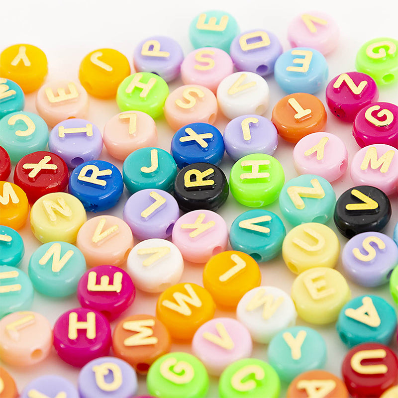 Round Convex Letters Acrylic Beads, 6*10mm, 500g, MBAC4040 – kokodiy